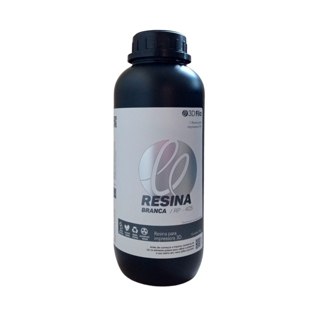 Resina 3D Branca (opaca) 1kg LCD - 1KG - 3D Fila