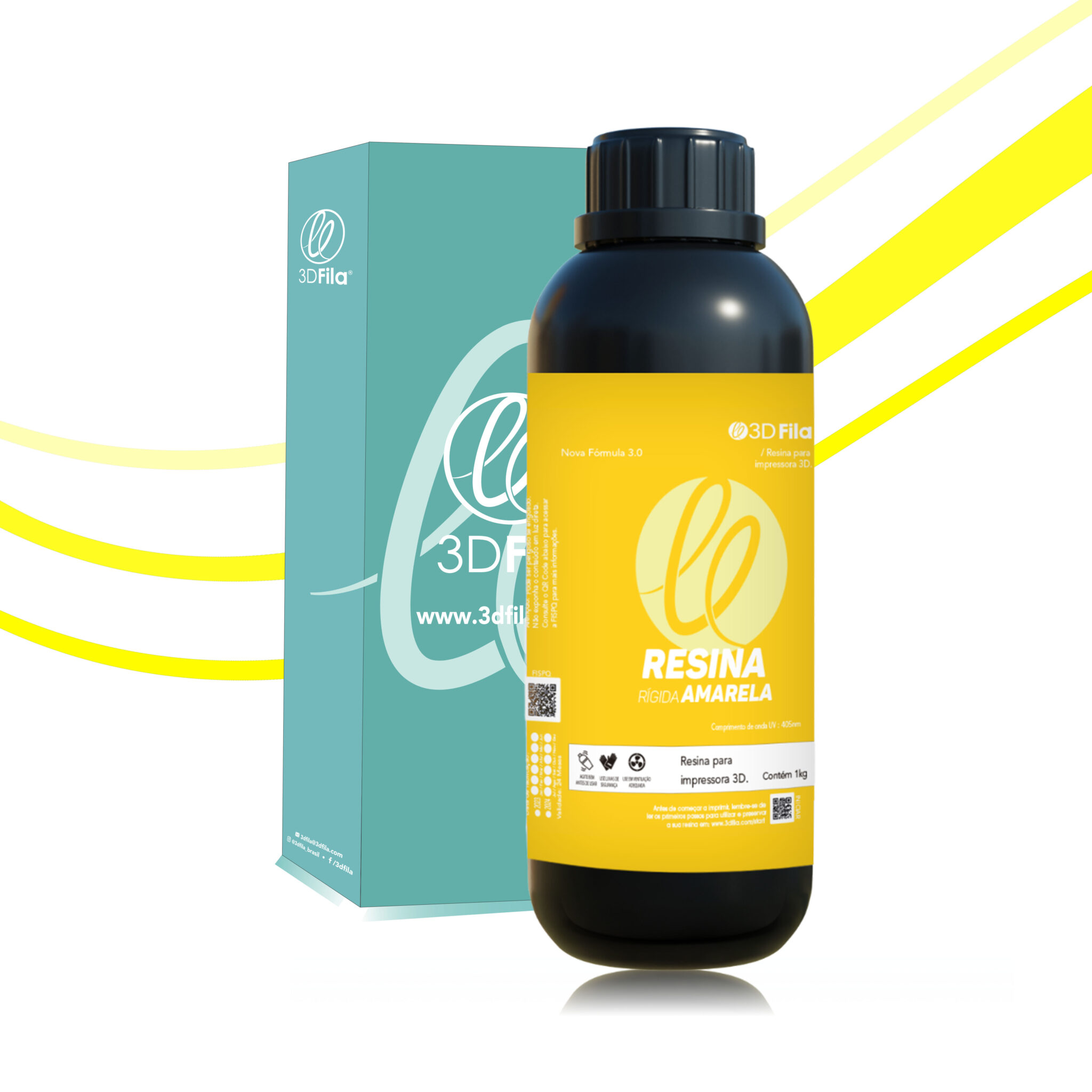 Resina 3D Amarela (opaca) 1kg LCD - 1KG - 3D Fila