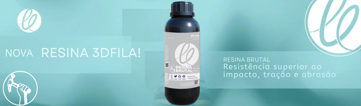 Resina 3D Brutal Cinza (opaca) 1kg LCD - 1KG - 3D Fila
