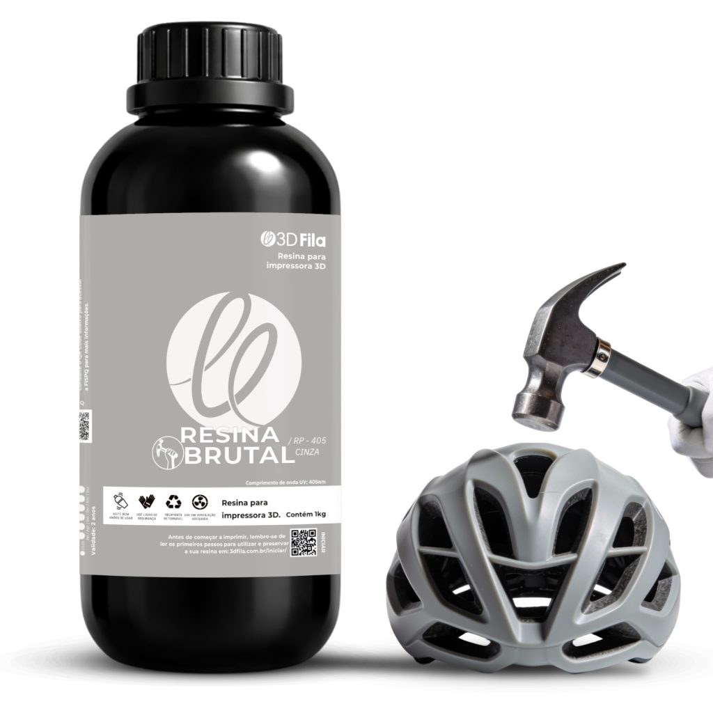 Resina 3D Brutal Cinza (opaca) 1kg LCD - 1KG - 3D Fila